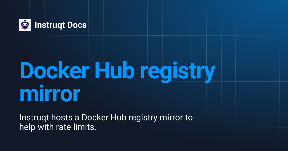 Docker Hub registry mirror | Instruqt Docs
